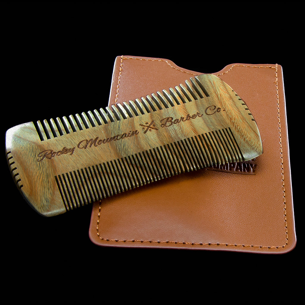 Hatchet Edge Sandalwood Beard Comb | Rocky Mountain Barber Company